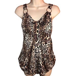 Annabelle | Swim | Annabelle Swim Top Tank Sz Med Animal Print Built In ...
